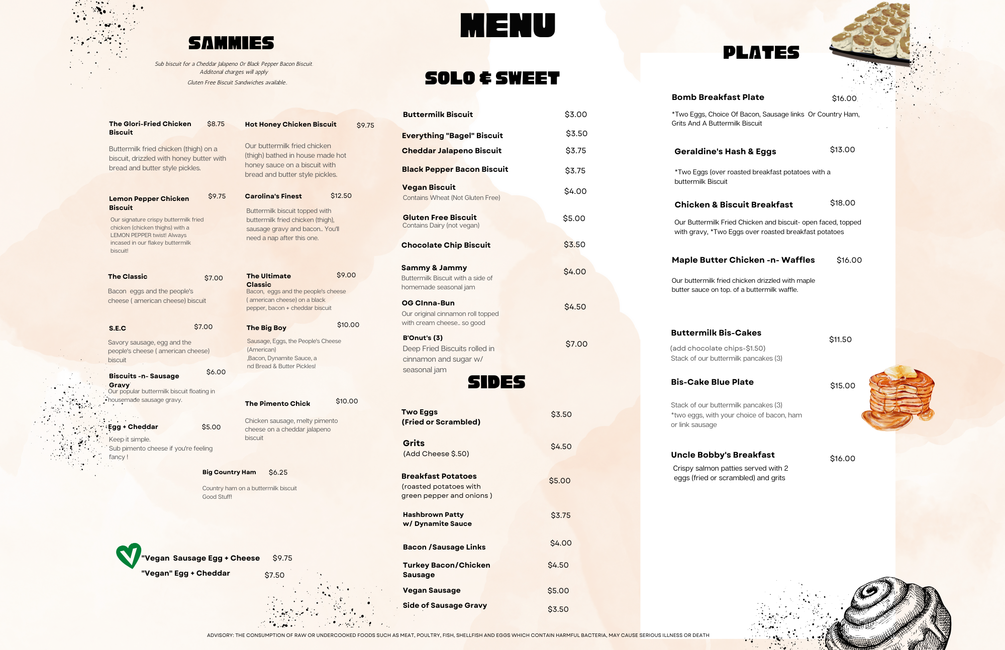 FULL MENU ( THURSDAY - SUNDAY ) | Bomb Biscuit Co.